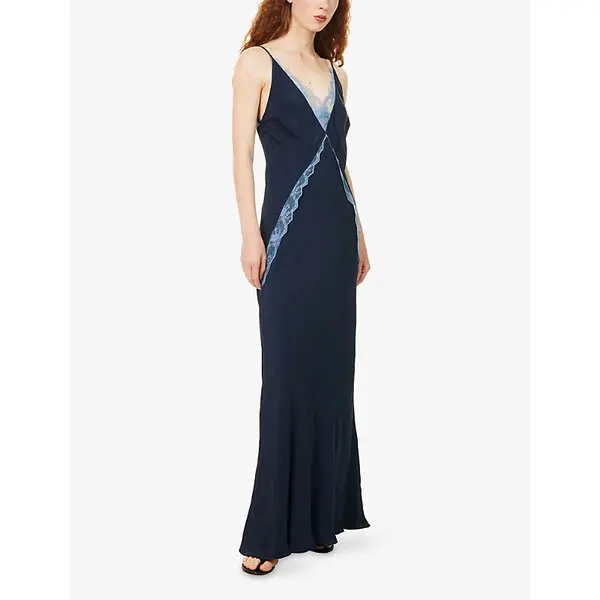 SIR. Elsie Lace-trimmed Silk-blend Gown