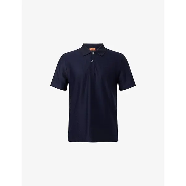 Missoni Zig-zag Short-sleeve Cotton Polo Shirt - Blue