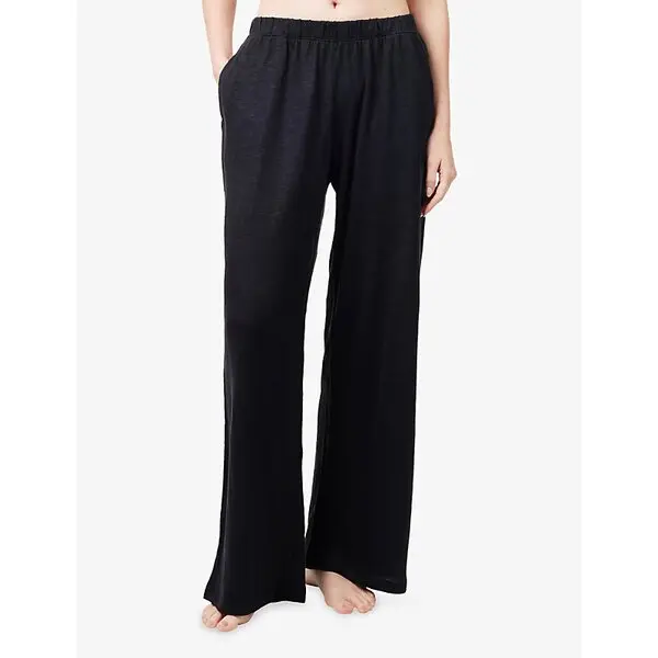 Eberjey High-waist Wide-leg Linen Trousers