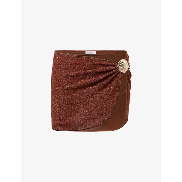 Oseree Lumiere Shell Metallic Cover-up - Brown
