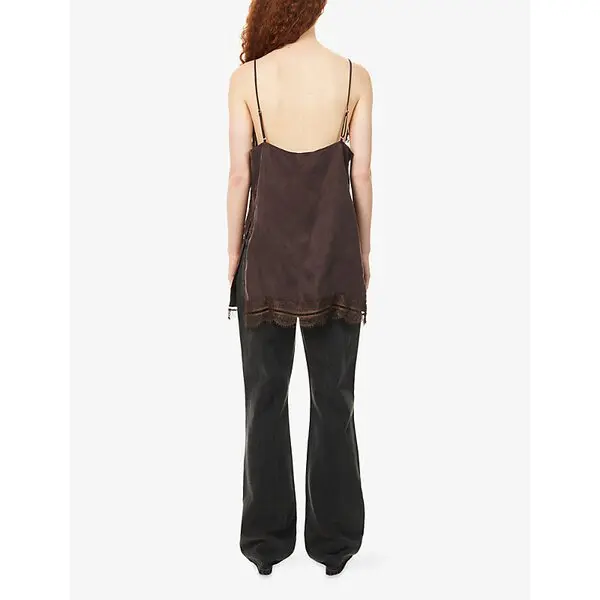 Dissh Andrea Lace-trim Cupro Top
