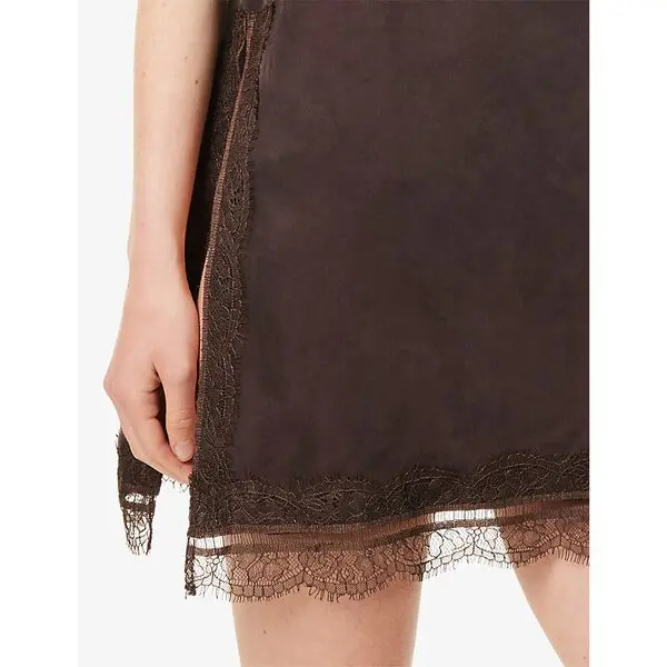 Dissh Andrea Lace-trim Cupro Top