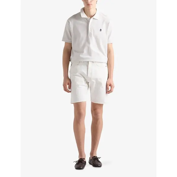 Prada Logo-embroidered Slim-fit Cotton Polo Shirt