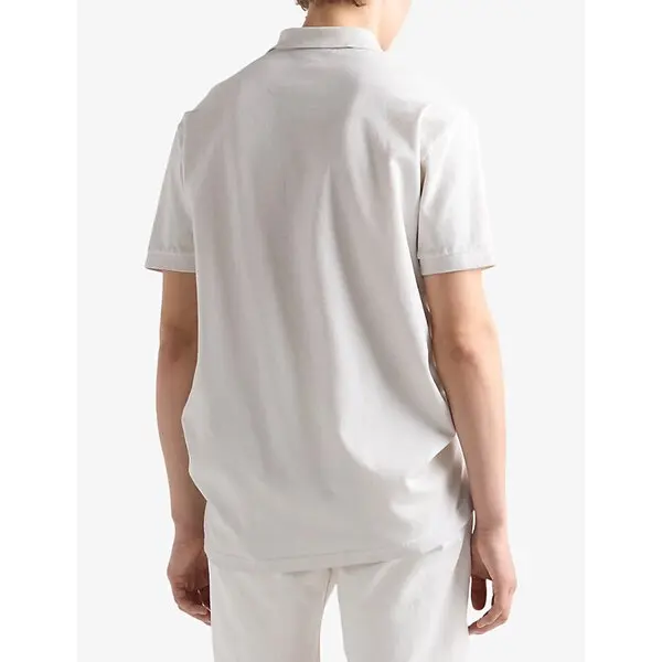 Prada Logo-embroidered Slim-fit Cotton Polo Shirt