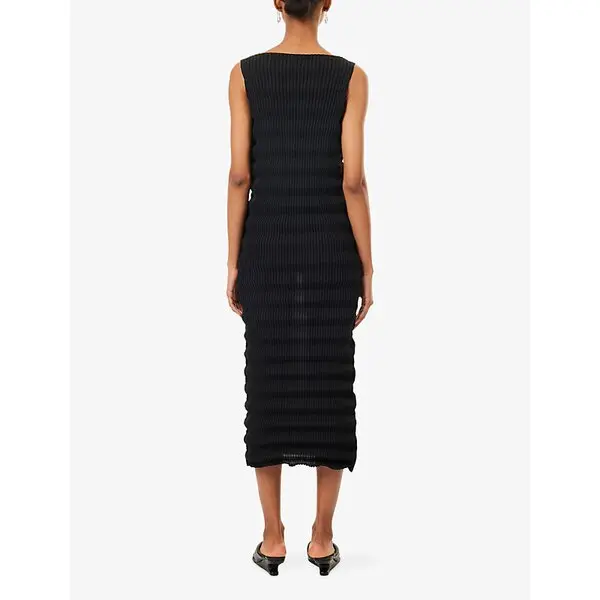 Issey Miyake June Spring Pleats Knit Midi Dress
