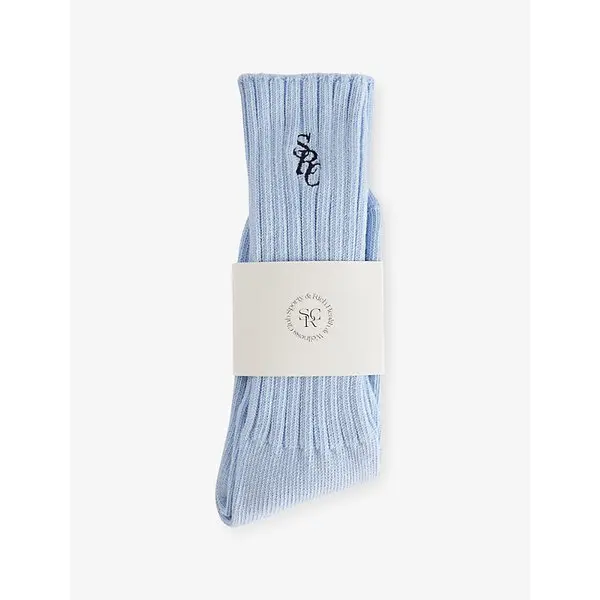 SPORTY & RICH Logo-embroidered Cotton-blend Socks