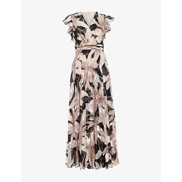 PHASE EIGHT Liana Printed Burnout Maxi Dress