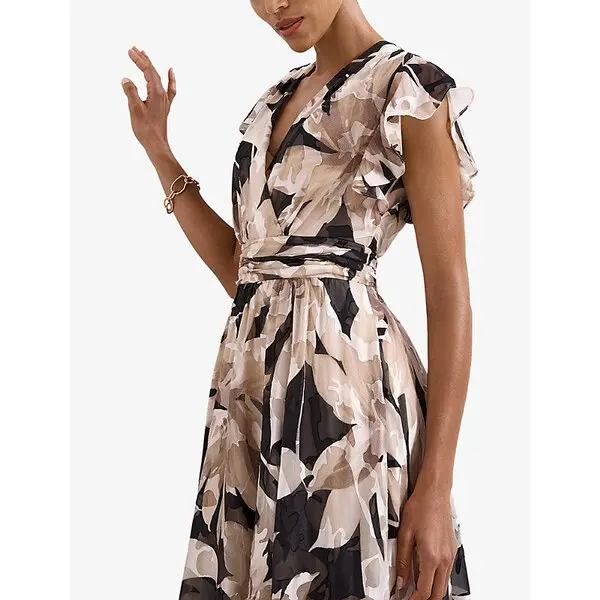 PHASE EIGHT Liana Printed Burnout Maxi Dress