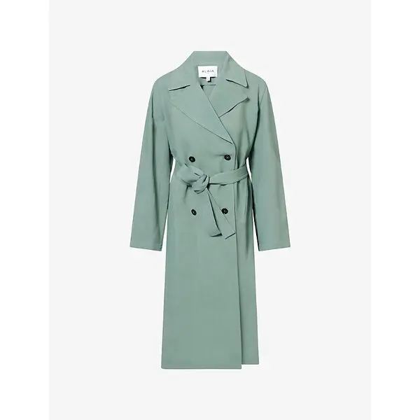 Alaïa Tailored Longline Woven Trench Coat