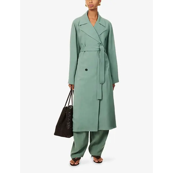 Alaïa Tailored Longline Woven Trench Coat