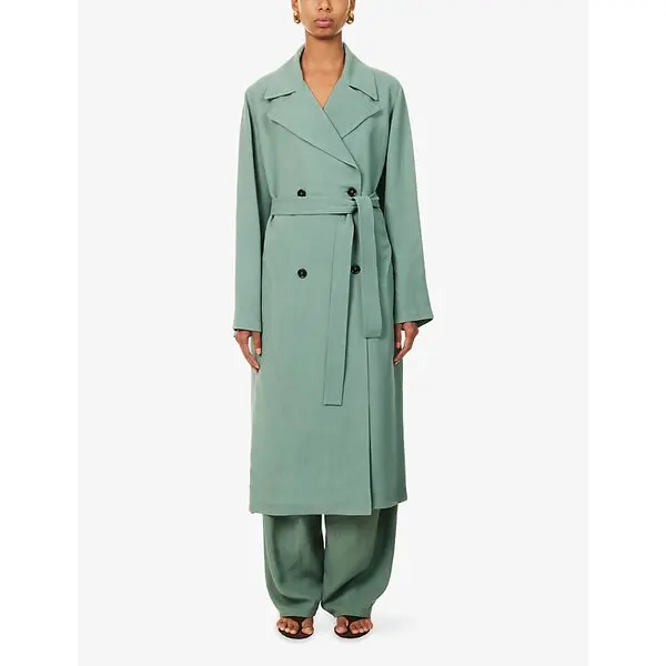 Alaïa Tailored Longline Woven Trench Coat