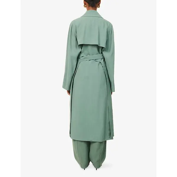 Alaïa Tailored Longline Woven Trench Coat