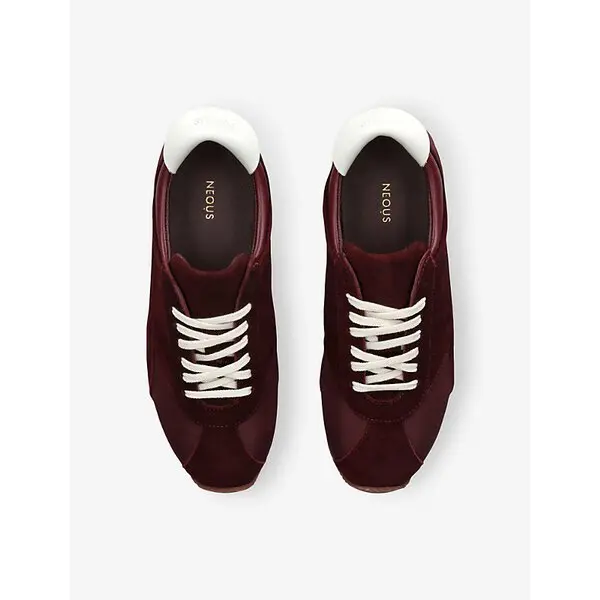 NEOUS Berenices Suede And Mesh Low-top Trainers - Wine