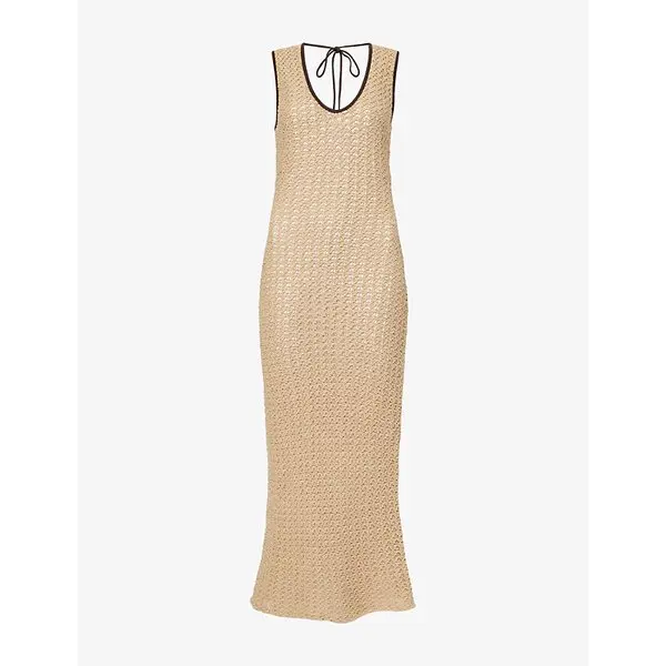 SIR. Ellinor Open-knit Cotton Maxi Dress