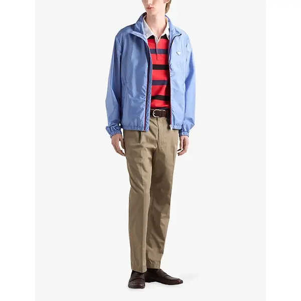 Prada Striped Oversized-fit Cotton Polo Shirt