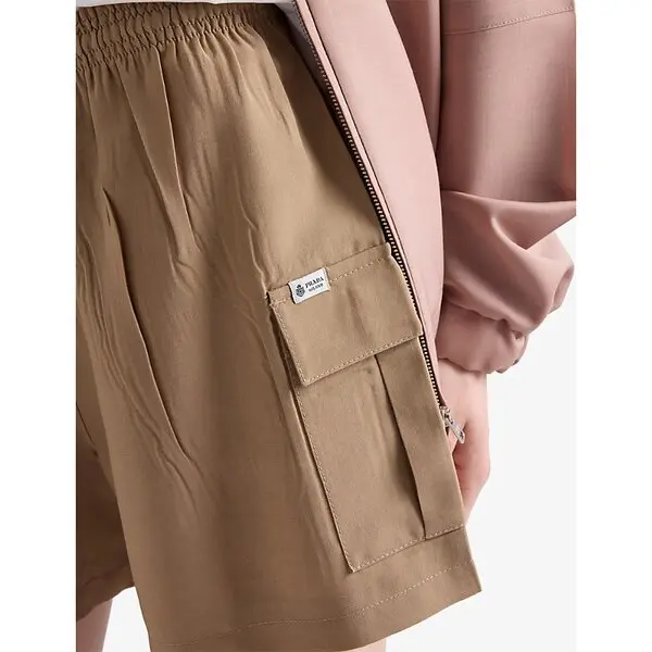 Prada Flap-pocket Elasticated-waist Wool Shorts