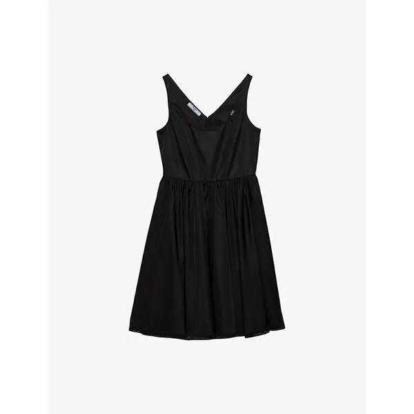 Prada Re-nylon Scoop-neck Woven Mini Dress - Black