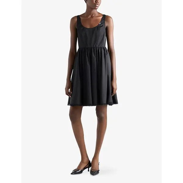 Prada Re-nylon Scoop-neck Woven Mini Dress