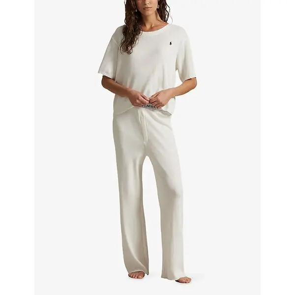 Polo Ralph Lauren Logo-embroidered Waffle-knit Cotton-blend Pyjama Set