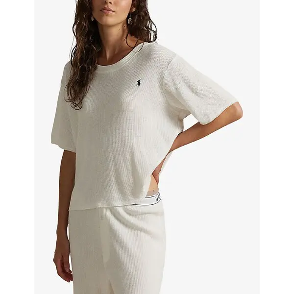 Polo Ralph Lauren Logo-embroidered Waffle-knit Cotton-blend Pyjama Set