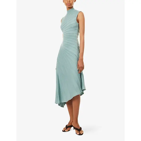 Alaïa Ray 3d Sculpt Knit-wool Midi Dress