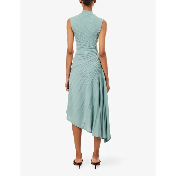 Alaïa Ray 3d Sculpt Knit-wool Midi Dress