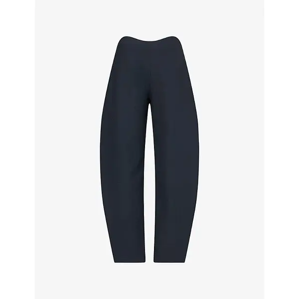 Alaïa Round Wool Crepe Trousers - Anthracite