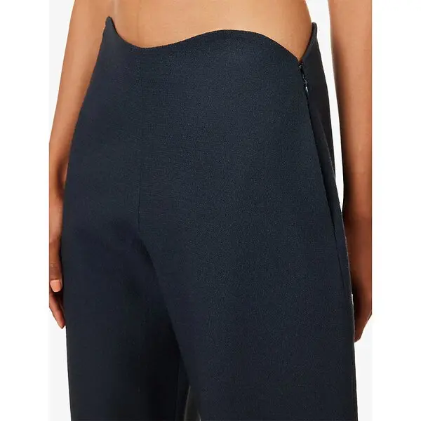 Alaïa Round Wool Crepe Trousers