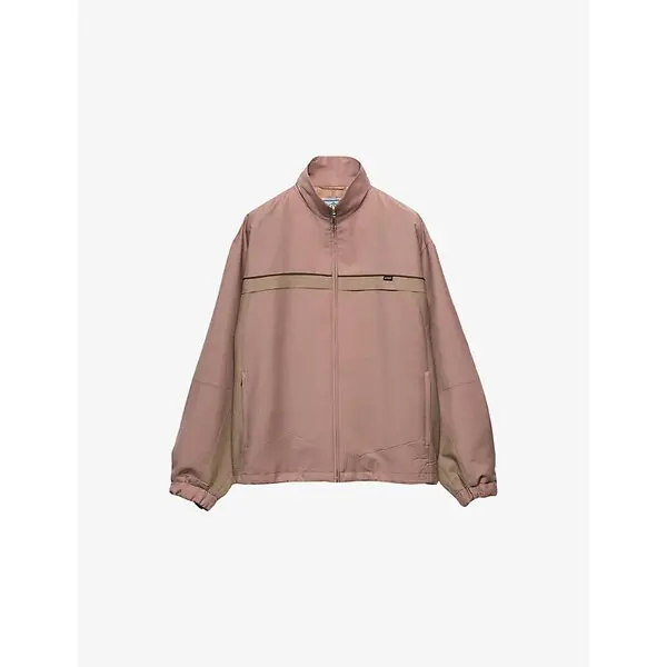 Prada Contrast-panel Oversized-fit Wool Jacket - Light Blue
