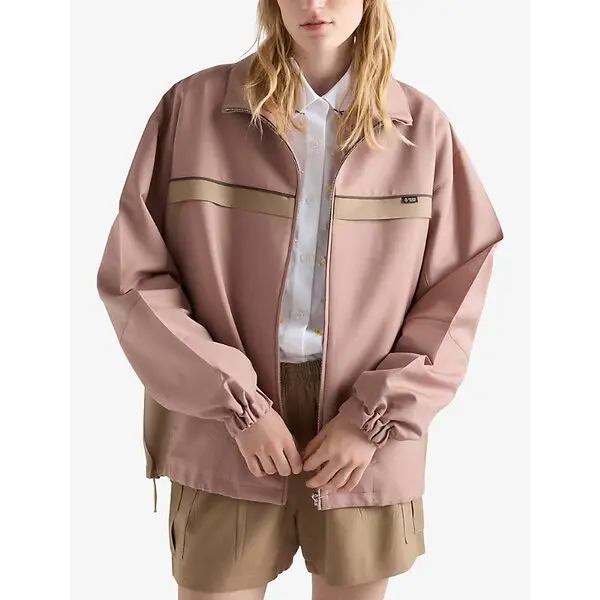 Prada Contrast-panel Oversized-fit Wool Jacket