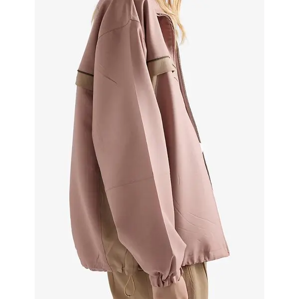 Prada Contrast-panel Oversized-fit Wool Jacket