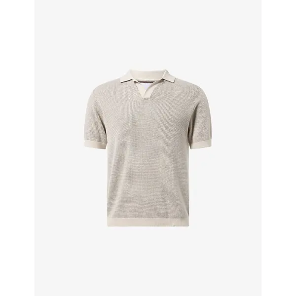 RAITH Oscar Contrast-trim Cotton-knit Polo Shirt - Neutral