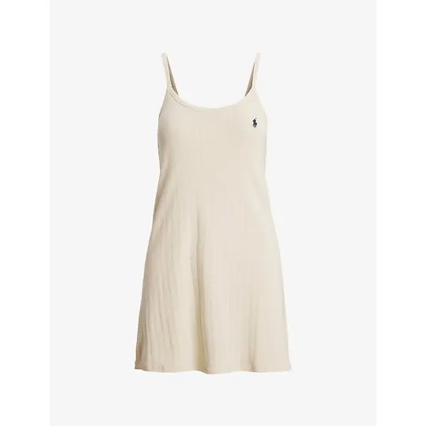 Polo Ralph Lauren Pointelle Logo-embroidered Cotton Nightdress - Egret