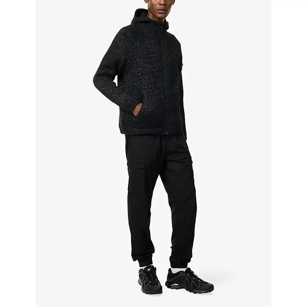 Stone Island Reversible Full-zip Cotton-nylon Knit Jumper