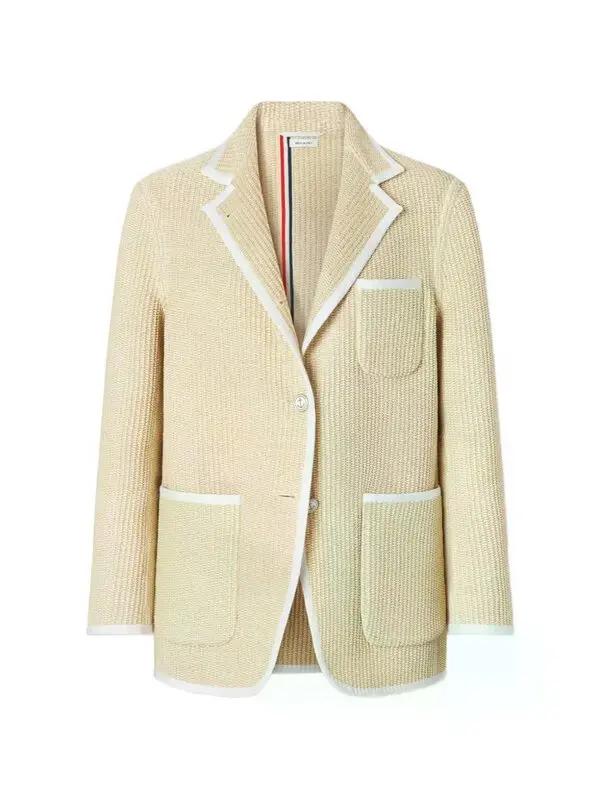 Thom Browne Raffia-effect Stripe Detail Blazer