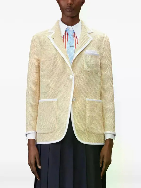 Thom Browne Raffia-effect Stripe Detail Blazer