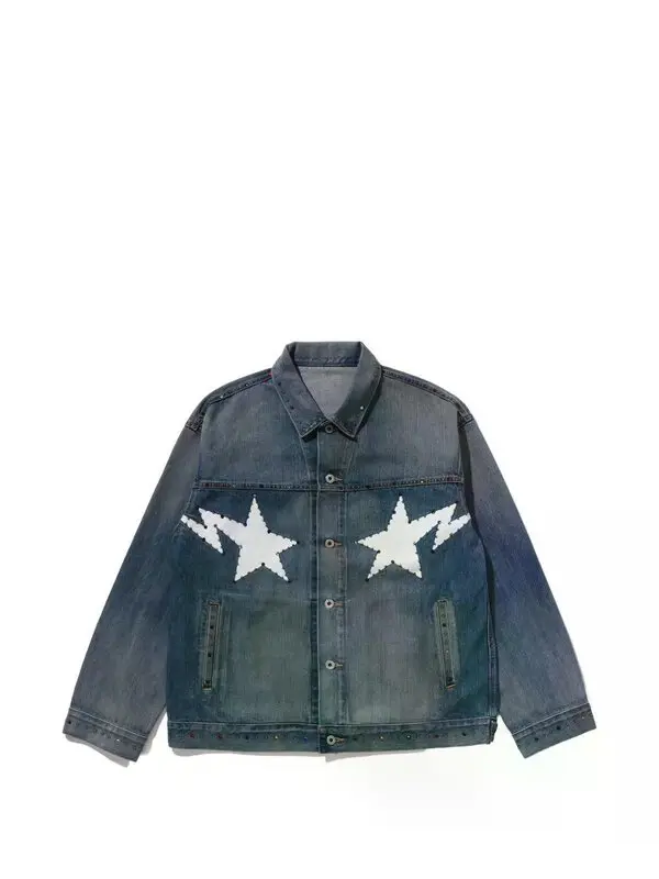 A BATHING APE Crystal Embellished Denim Jacket