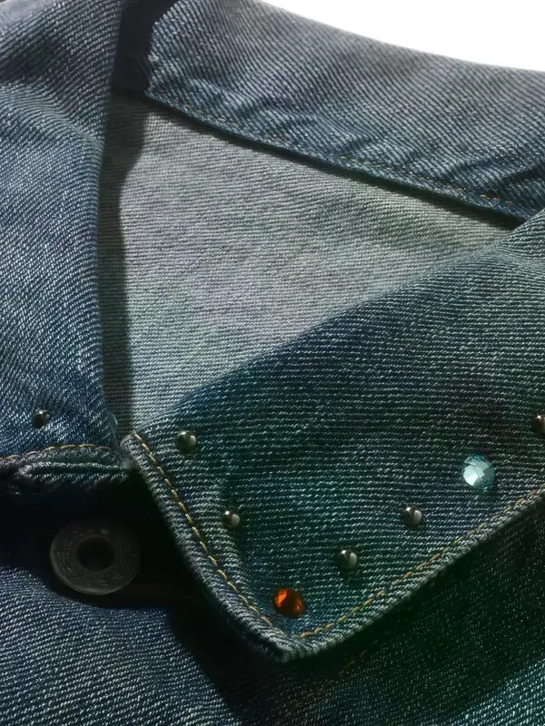 A BATHING APE Crystal Embellished Denim Jacket