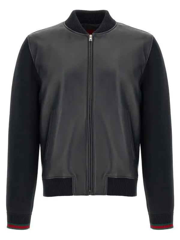 Gucci Bomber Jacket With Tassel And Sweater - Blue