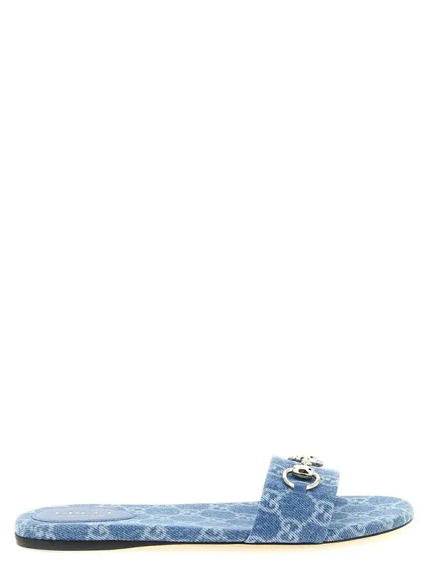 Gucci Morsetto' Slides - Blue