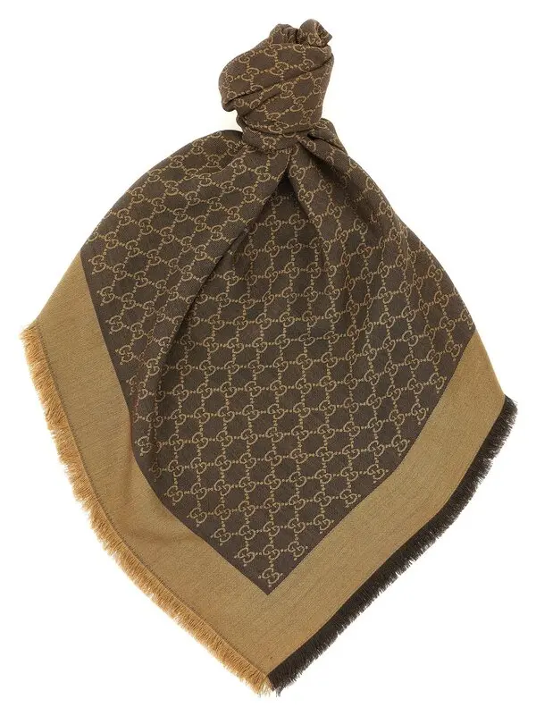 Gucci Wool And Silk Shawl Gg