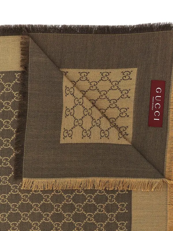 Gucci Wool And Silk Shawl Gg