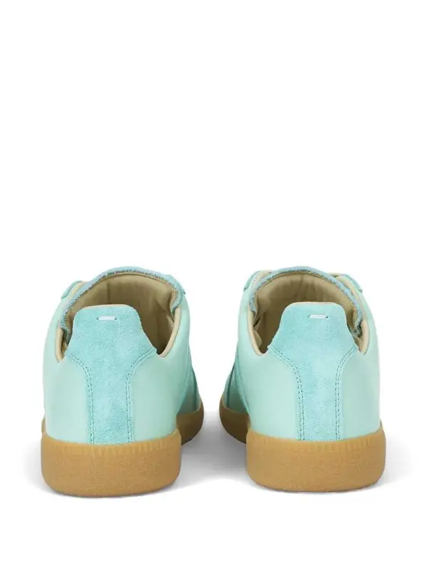 MAISON MARGIELA Replica Leather And Suede Lace-up Sneakers - Blue