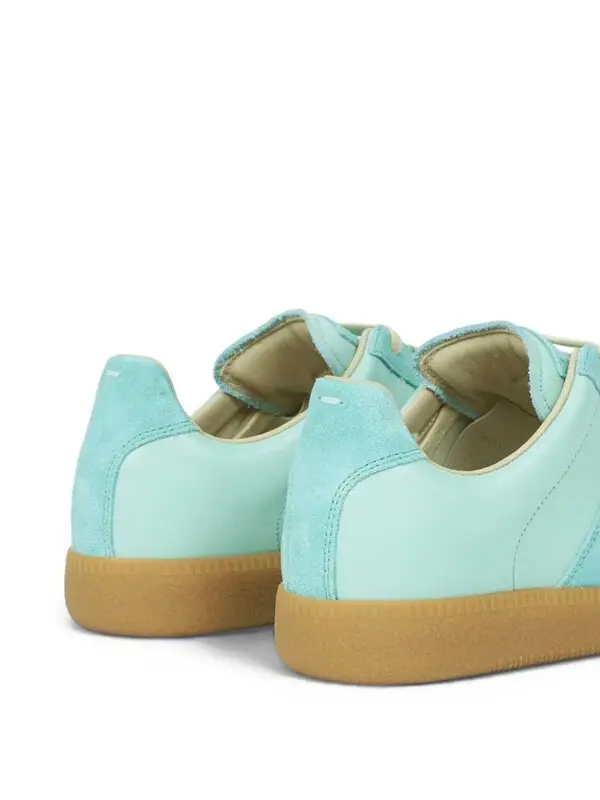 MAISON MARGIELA Replica Leather And Suede Lace-up Sneakers - Blue
