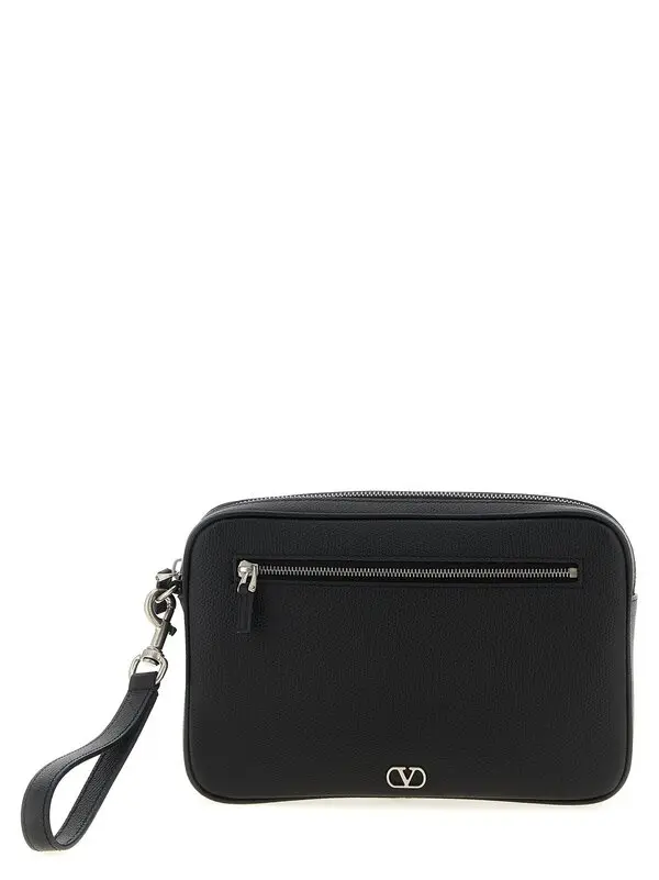 Valentino Garavani Vlogo Signature Clutch Bag - Black