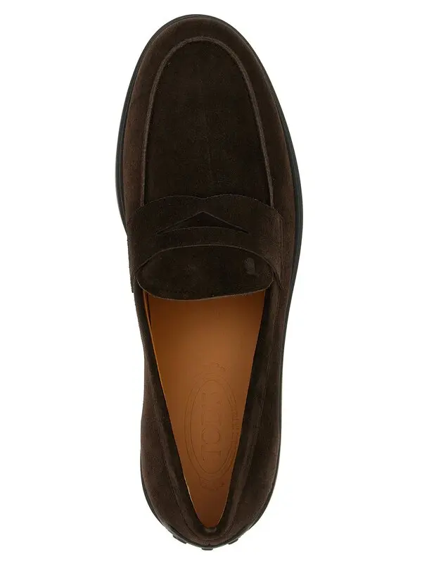 TOD'S Gomma Suede Loafers - Brown