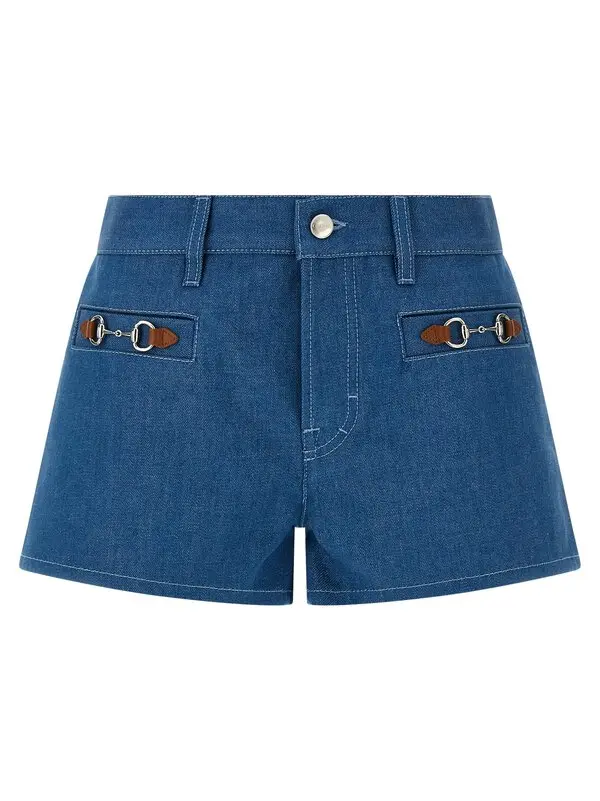 Gucci Denim Morsetto Shorts - Blue