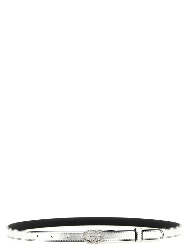 Gucci Incrocio Gg Belt - Silver