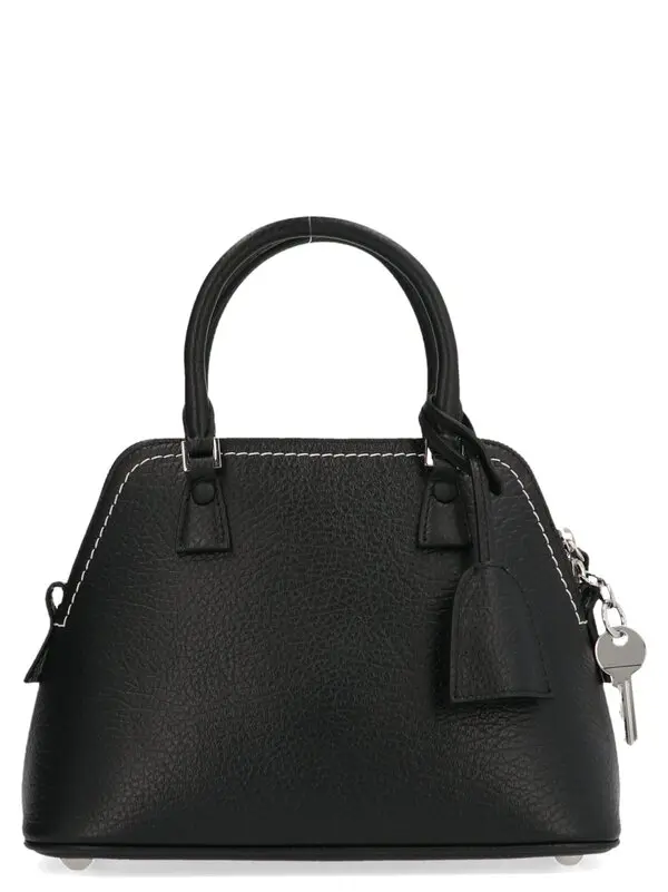 MAISON MARGIELA 5ac Mini Leather And Canvas Handbag - Black