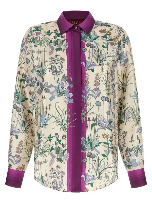 Gucci Silk Floral Print Shirt - Multicolor